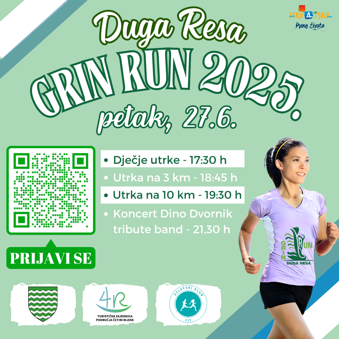 Privremena regulacija prometa zbog utrke Grin Run 2025. u Dugoj Resi ...